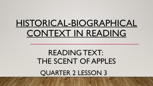 3 Literary Reading Lenses: Biographical Context, Historical Context, Socio-Cultural Context ...