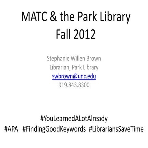 MATC New Student Library Presentation | PPTX