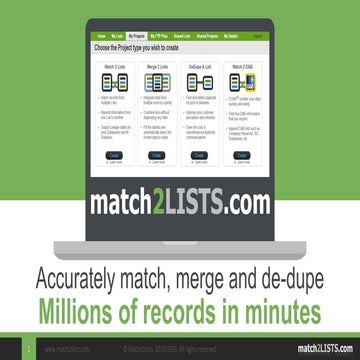 Match2Lists - The No 1 Data Matching Tool | PPT