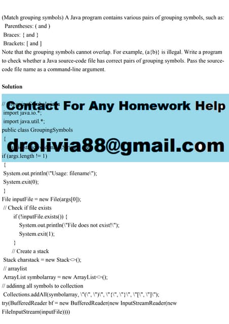 (Match grouping symbols) A Java program contains various pairs of gr.pdf (Match grouping symbols) A Java program contains various pairs of gr.pdf