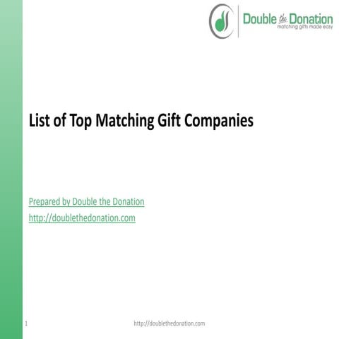 List of Matching Gift Companies | PPT