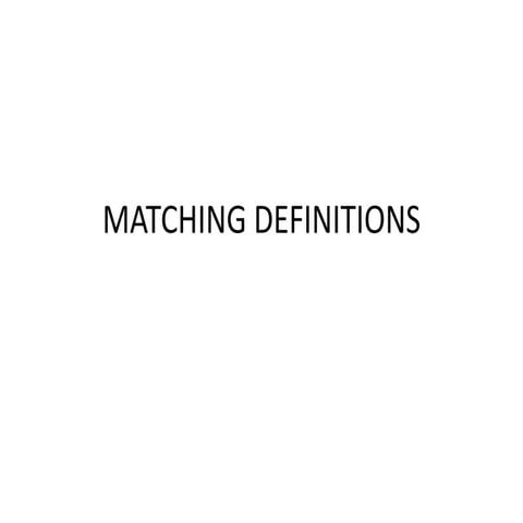Matching definitions | PPT
