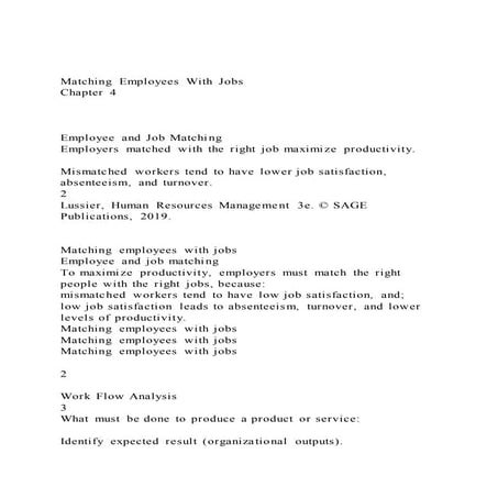 Matching Employees With JobsChapter 4Employee and Job | DOCX