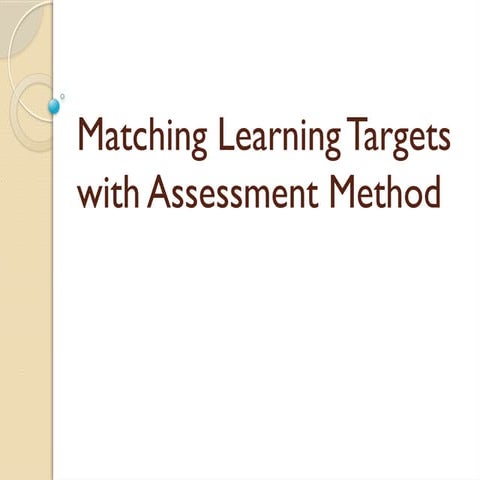 MATCHING LEARNING TARGET.pptx gftgkgdedb | PPTX