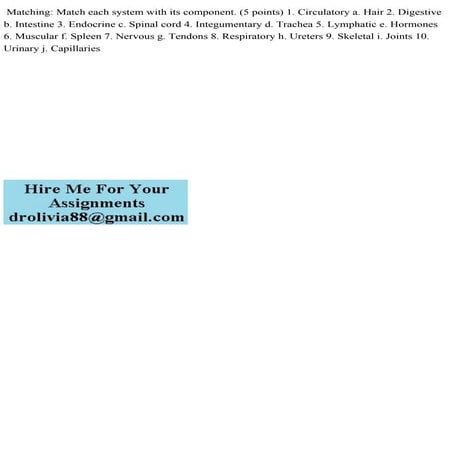 Matching Match each system with its component. (5 points) 1. Circula.pdf