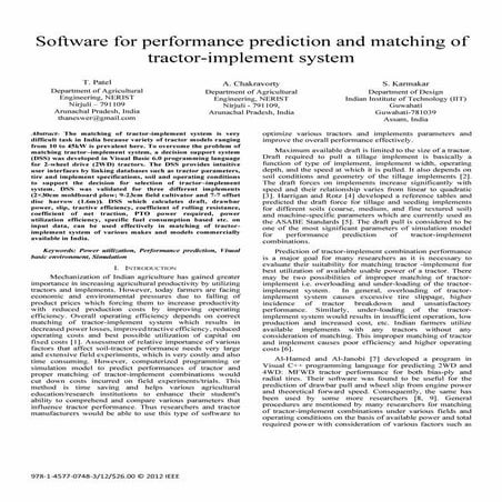 Matching of tractor implement system | PDF