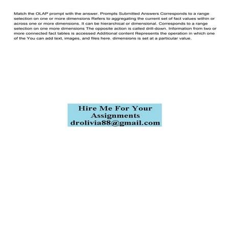 Match the OLAP prompt with the answer Prompts Submitted Ans.pdf