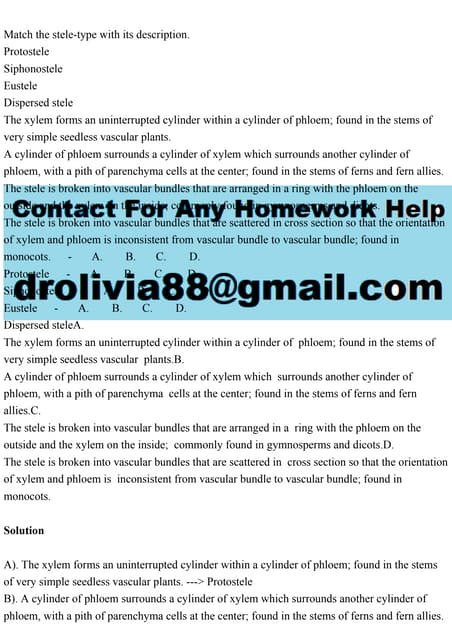 Types of stele and stelar evolution | PDF