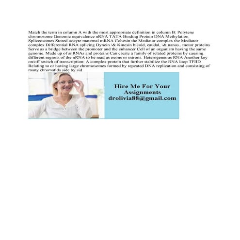 Match the term in column A with the most appropriate definition in col.pdf