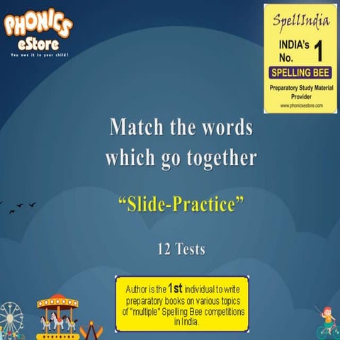 MaRRS Pre School Bee - English - National Level - Match the words which ...