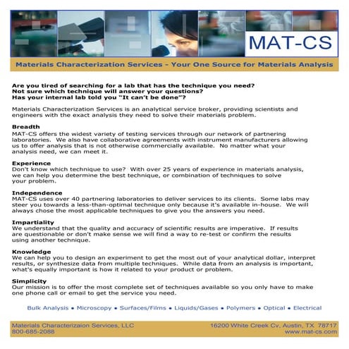 MAT-CS Intro Brochure | PDF