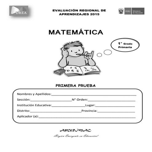 EVALUACIÓN DIAGNÓSTICO de Matemática- 1° grado | DOC