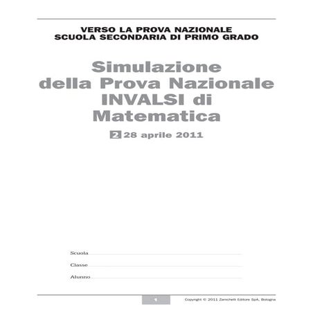 2° simulazione invalsi matematica seconda superiore zanichelli | PDF