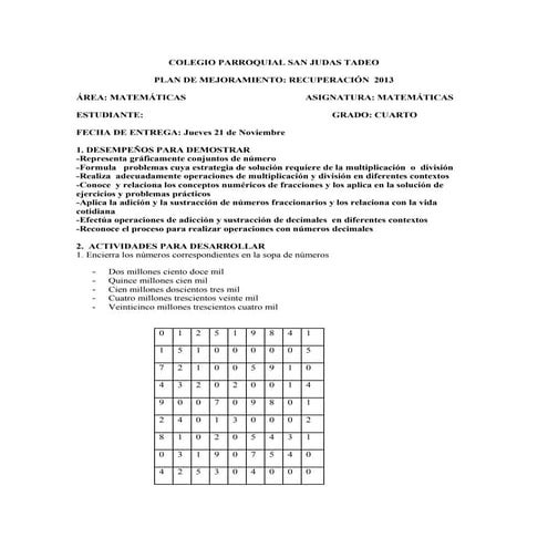 Matematicas 4 | DOCX