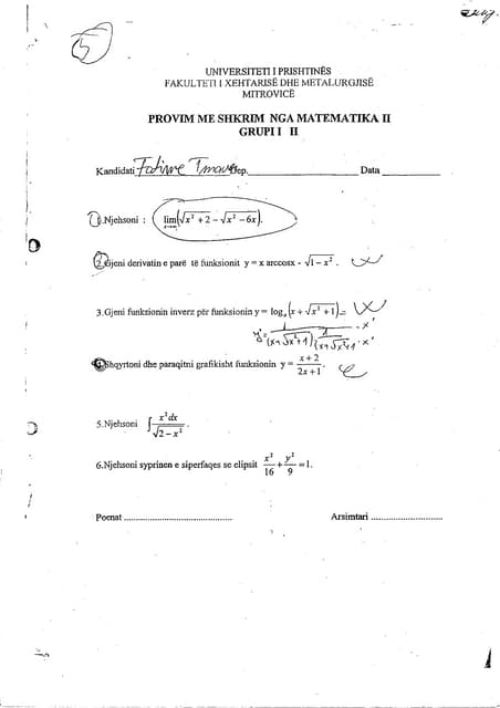 Paraqitja grafike e funksionit fxm | DOC
