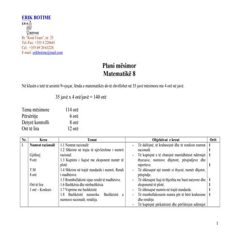Modele testesh per kl i | PDF