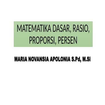 MATEMATIKA DASAR, RASIO, PROPORSI, PERSEN.pptx
