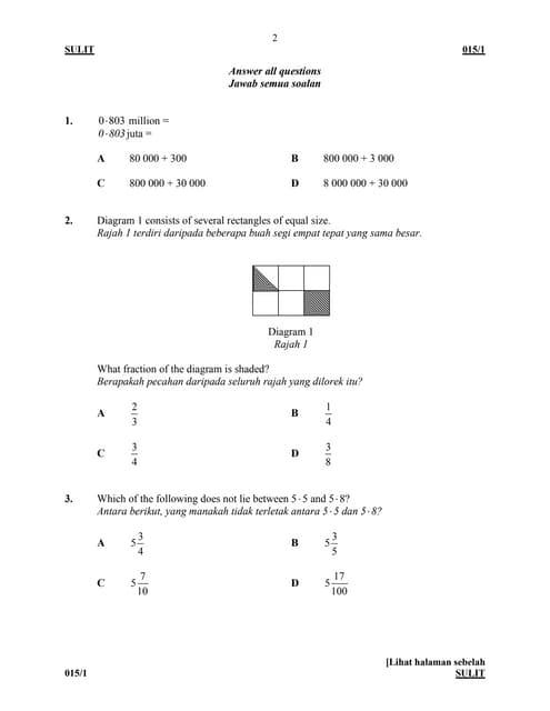 PT3 Matematik Trial | PDF