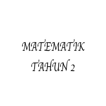 Matematik tahun 2 | PDF