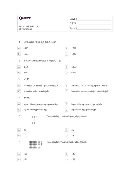 Cerakinkan nombor di bawah mengikut nilai digit.matematik thn 2 kssr | DOCX