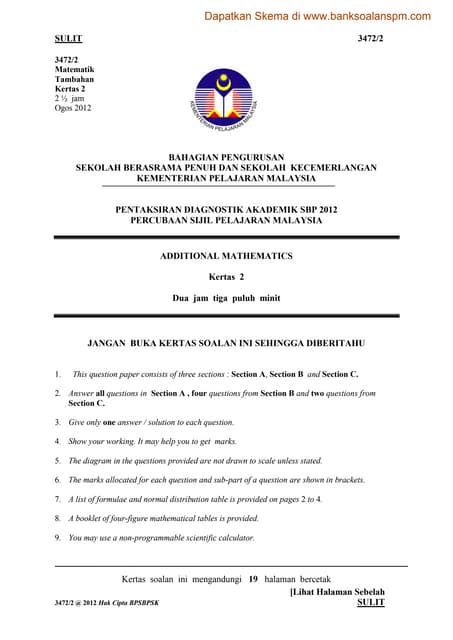 Additional Mathematics form 4 (formula) | PDF | Physics | Science