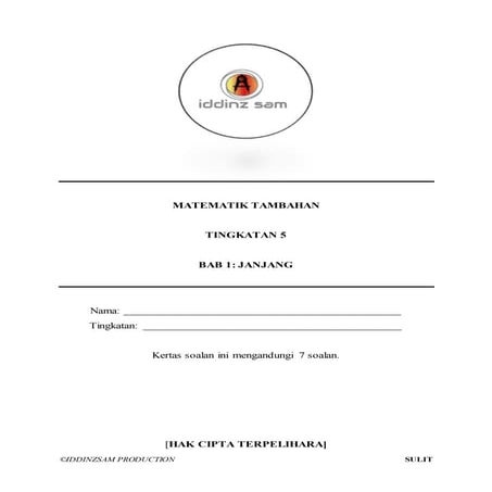 Matematik tambahan Tingkatan 5 Bab 1 | DOCX