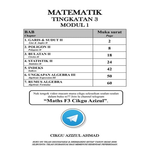 Matematik tingkatan 3 modul 1 2016 | PDF