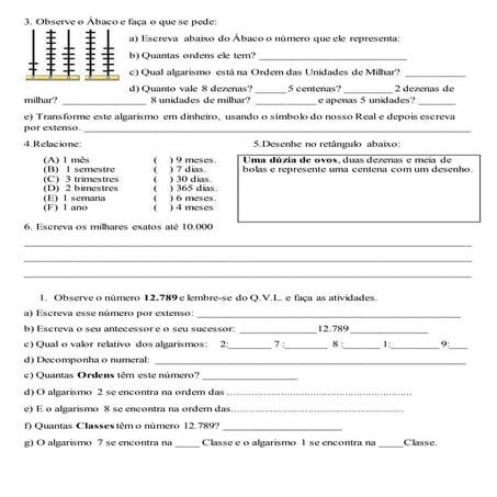 Matemática no ábaco | DOCX