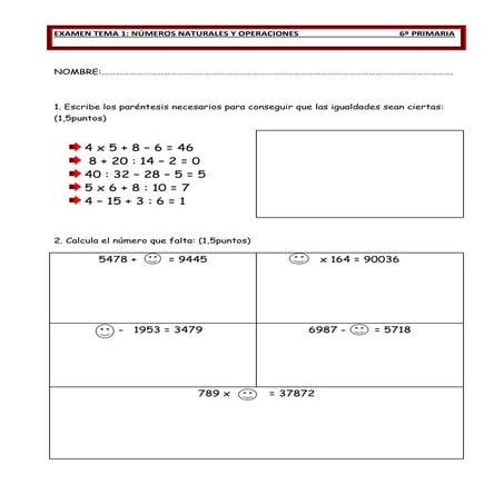 Valor posicional para sexto grado | DOCX