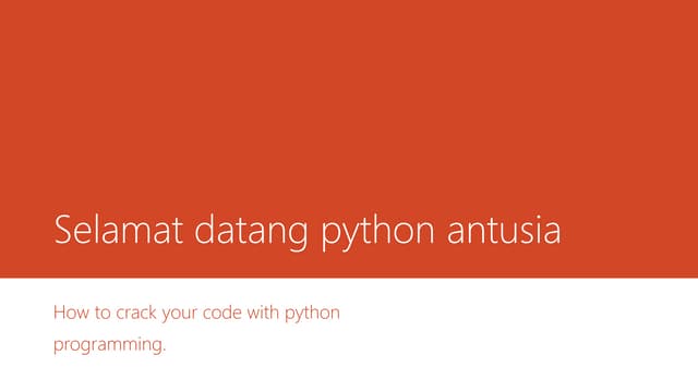 Python Programming Basic Ppt