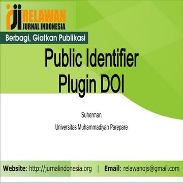 Public Identifier Plugin DOI dan Static Page Pada OJS | PDF