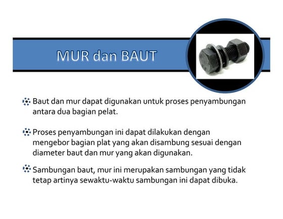 Tugas mata kuliah elemen mesin Baut dan Mur | PPTX