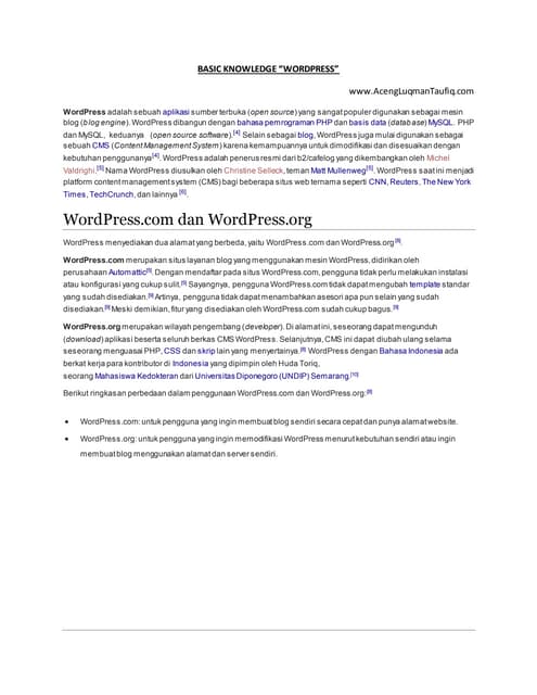 Apa itu wordpress | DOCX
