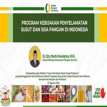 program kebijakan penyelamatan susut dan sisa pangan | PDF