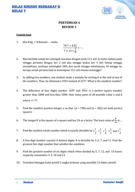 Mathematics Year 1 DLP - Topic 1 - 3 ( Revision).docx