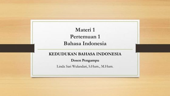 PPT KUL 111.pptx PERANAN DAN FUNGSI BAHASA INDONESIA DALAM KTI | PPT