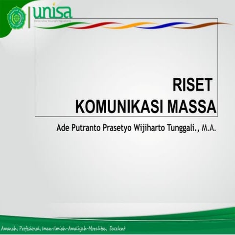 Materi Pertemuan 13 Riset Komunikasi Massa | PPTX