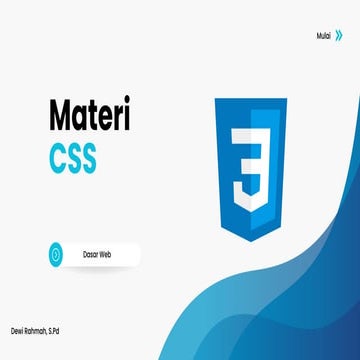 Materi CSS yang akan dipaparkan di salah satu | PPT