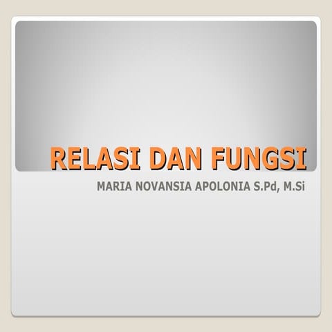 PPT Relasi & Fungsi Matematika Kelas VIII | PDF