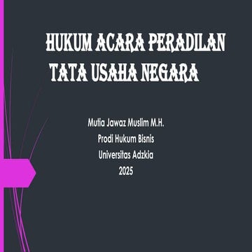 hukum acara peradilan tata usaha negara ppt | PPT