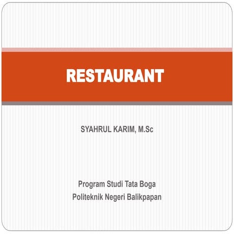 Materi 2 restaurant | PPTX