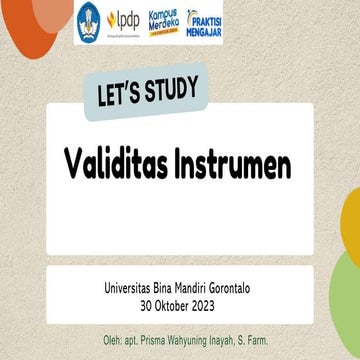 Validiasi menggunakan Instrumen laboratorium | PPTX