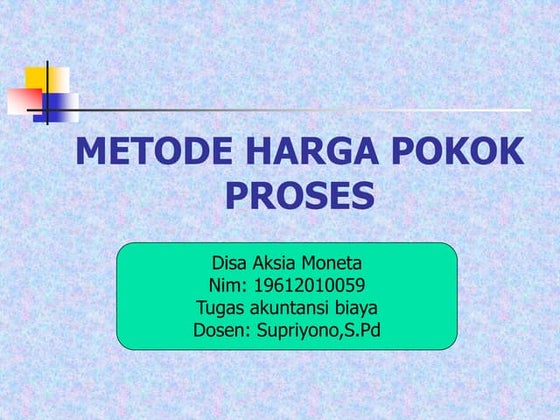 Metode harga pokok proses | PDF