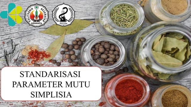 SIMPLISIA DAN PENGUJIAN MUTU | PPT