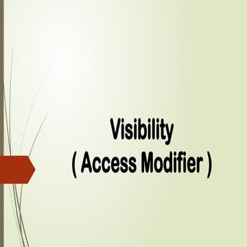 visibility (acces modifier) materi ke empat | PPTX