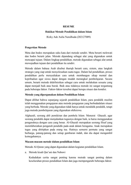 Resume Hakikat Metode Dalam Pendidikan Islam.pdf