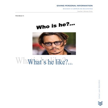 Personal Identification Handouts | DOCX