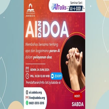 SABDA Ministry Learning Center - AITalks: AI dan Doa | PDF