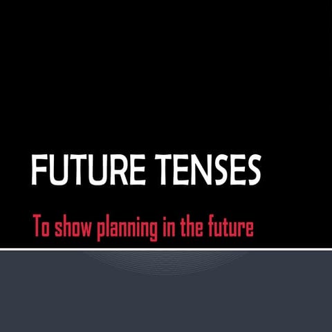 Material 7: The understanding of Future Tenses as Grammar material | PPTX