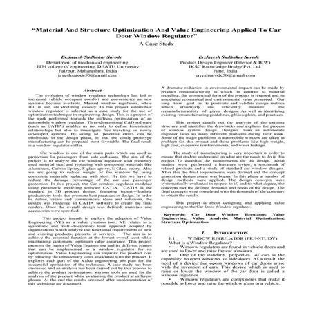 Material and structure optimization and value engineering applied to ...